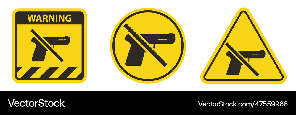 Prohibition sign guns no on white Royalty Free Vector Image