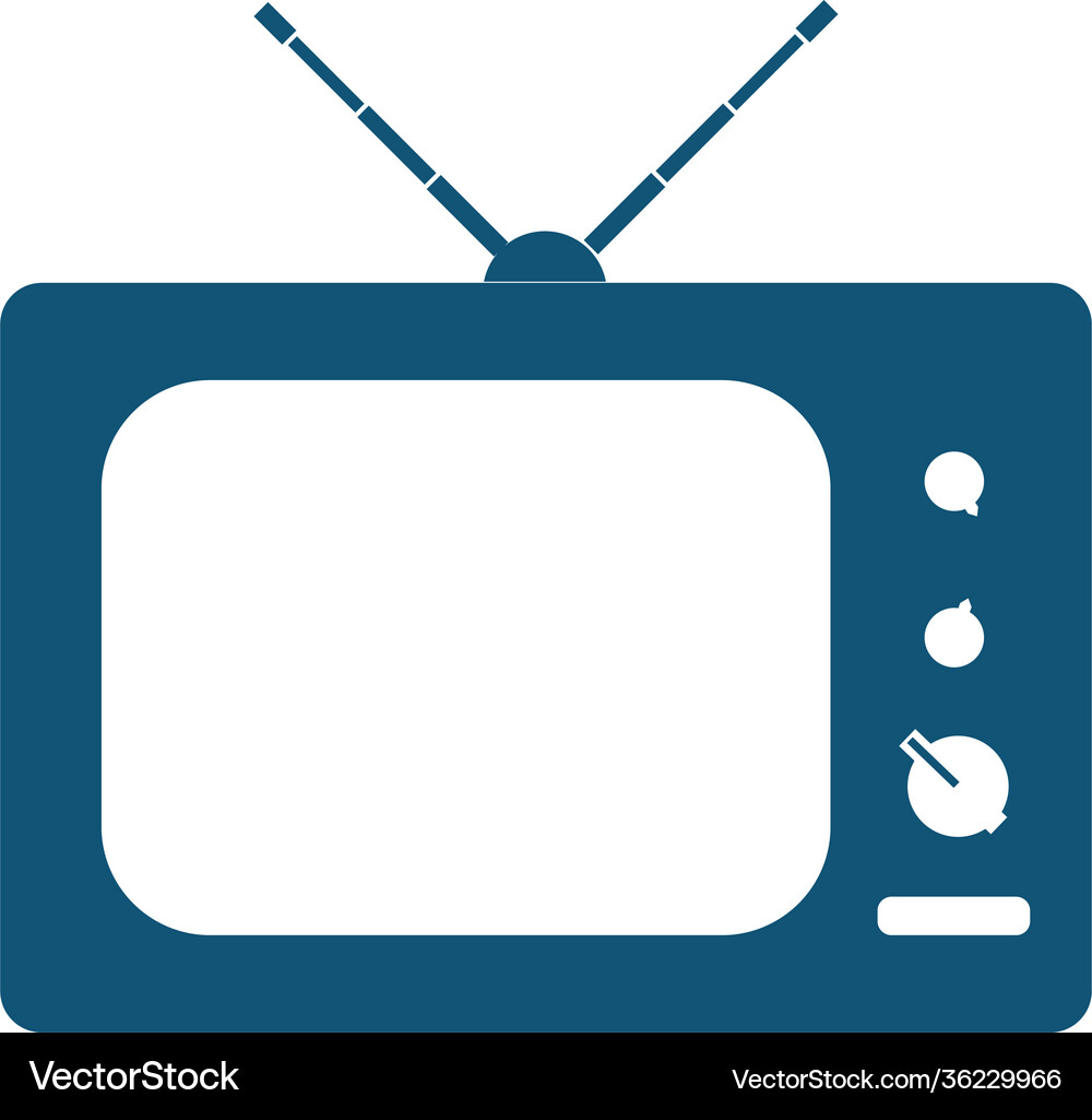Retro style tv set icon isolated on white Vector Image