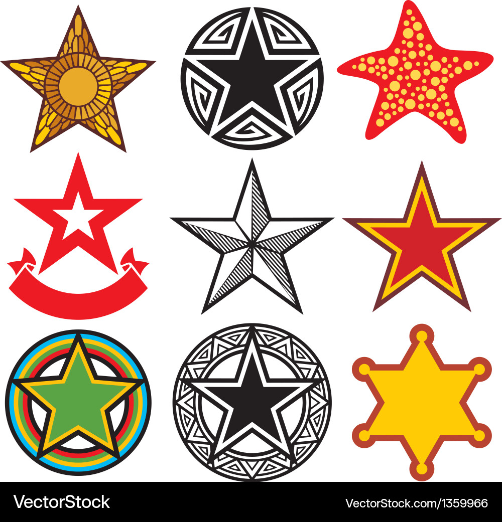 Set of stars Royalty Free Vector Image - VectorStock