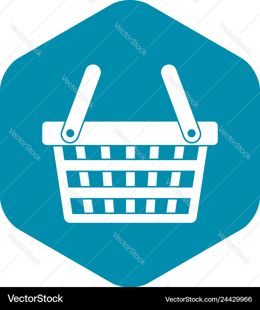 Shopping basket icon simple style Royalty Free Vector Image