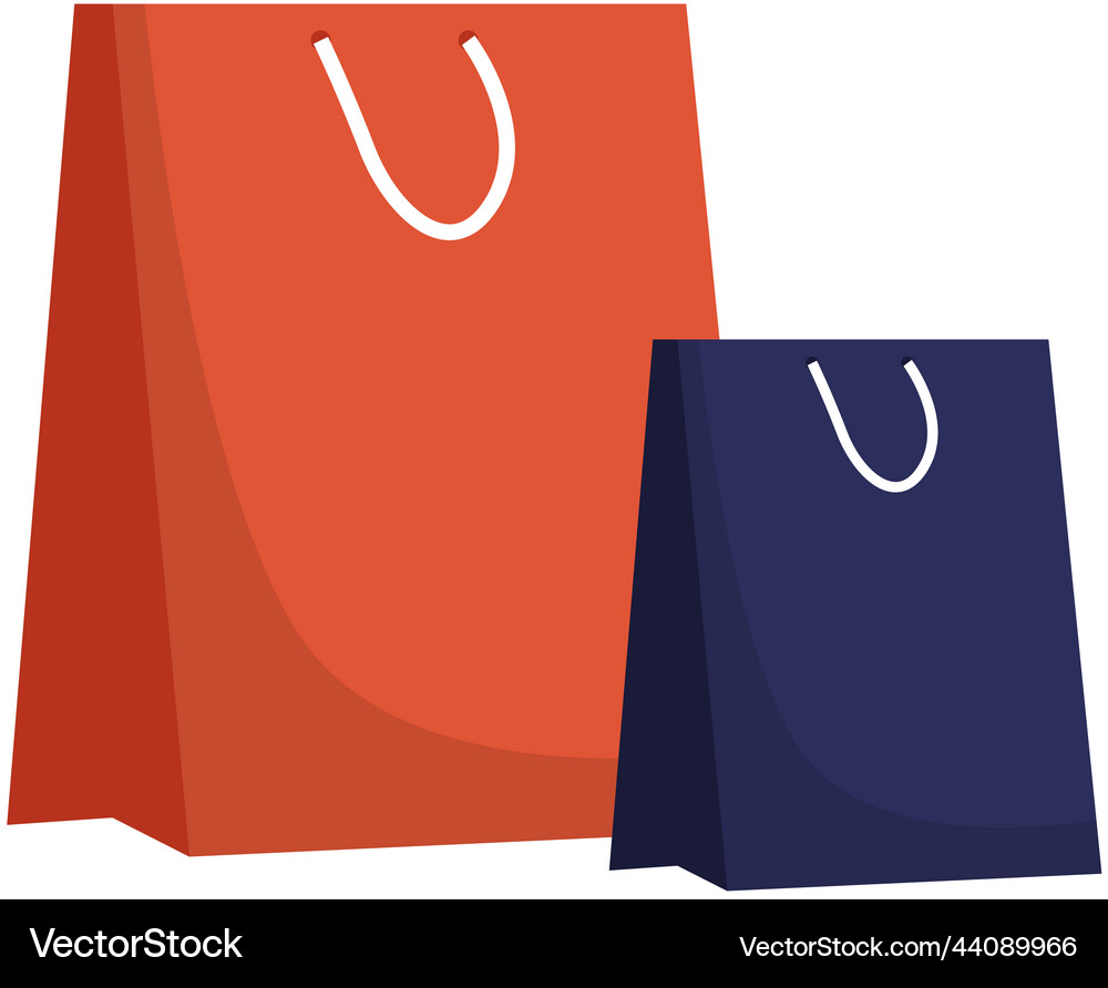 Shopping paper bag small and big empty Royalty Free Vector
