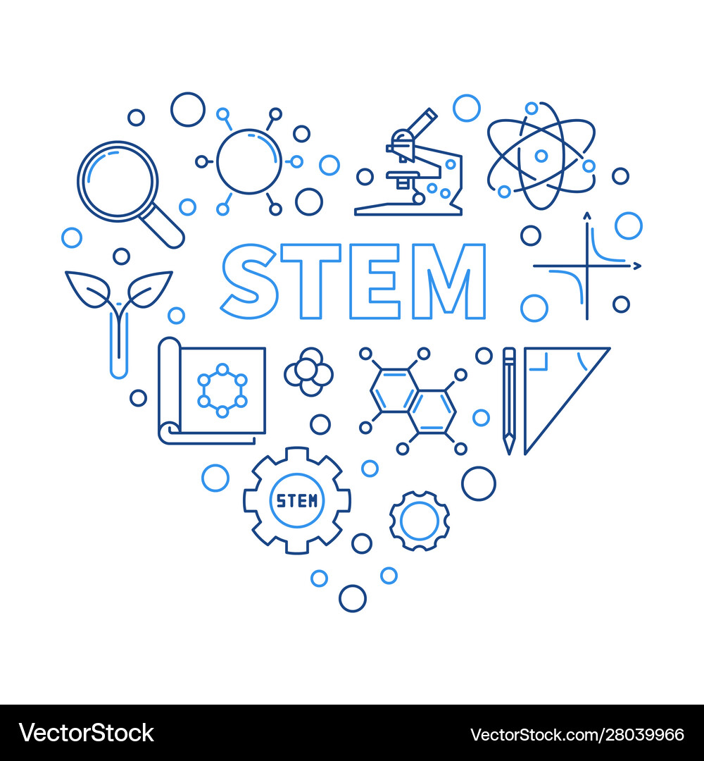 Stem heart concept in thin Royalty Free Vector Image