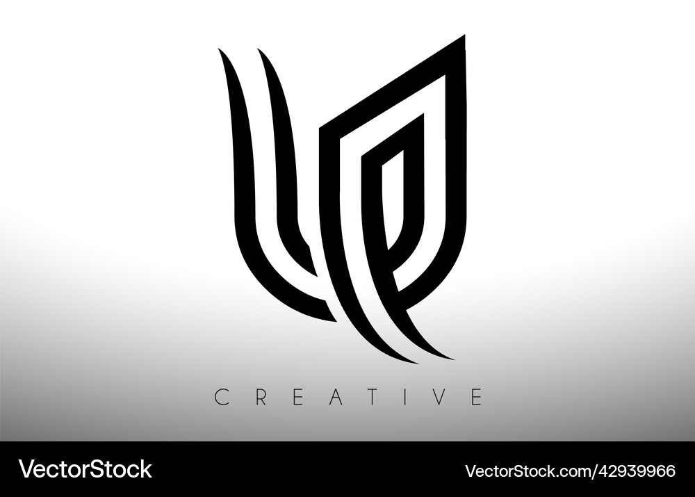 U letter logo with creative lines and monogram Vector Image
