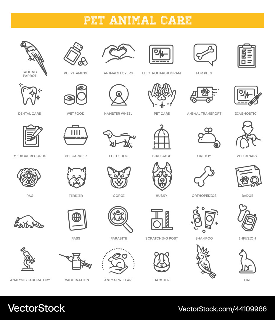 Veterinarian icons set Royalty Free Vector Image
