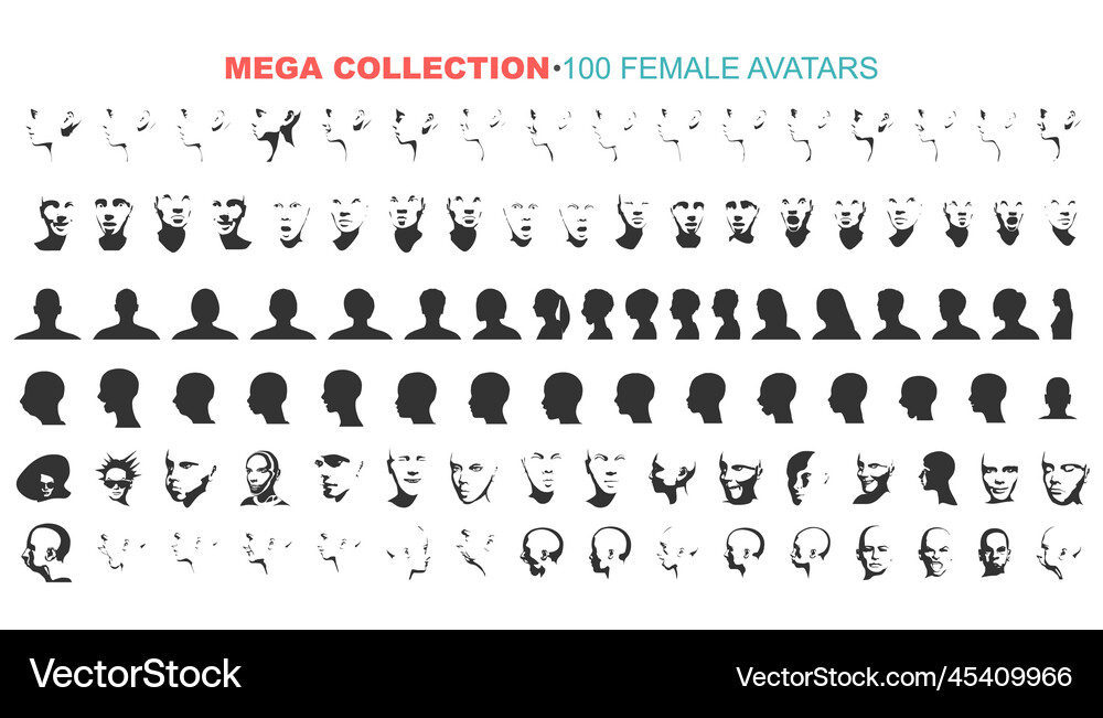 Woman realistic avatar set Royalty Free Vector Image