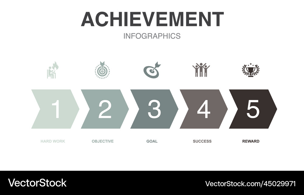 Achievement icons infographic design template Vector Image