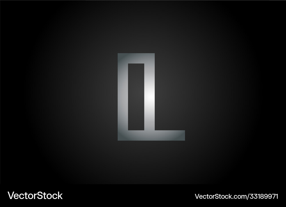 Black grey l alphabet letter logo icon line Vector Image