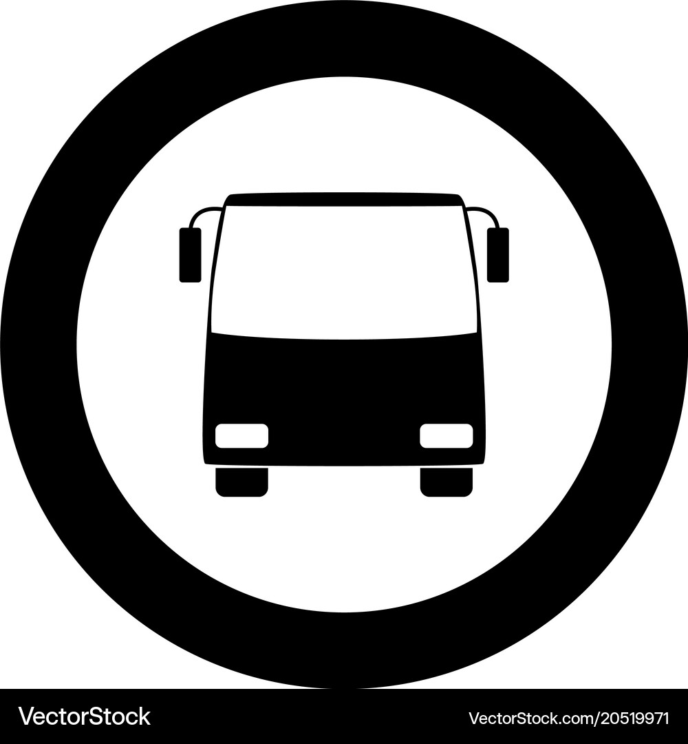 Bus icon black color in circle Royalty Free Vector Image