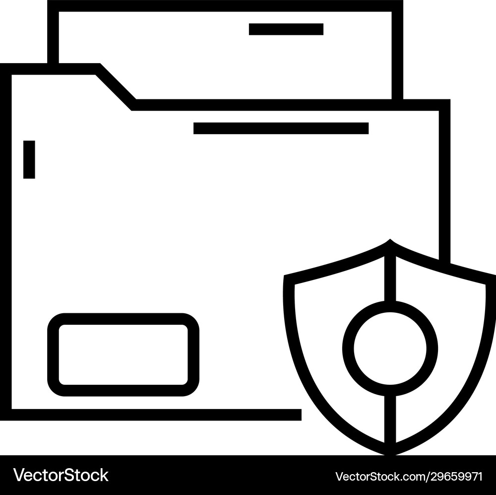 Confidential files line icon concept sign Vector Image