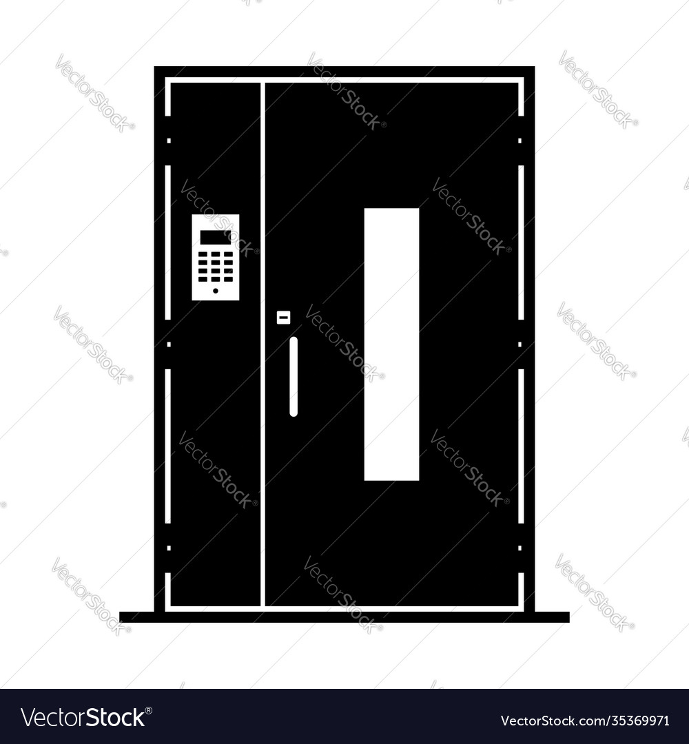 Door with intercom security system Royalty Free Vector Image
