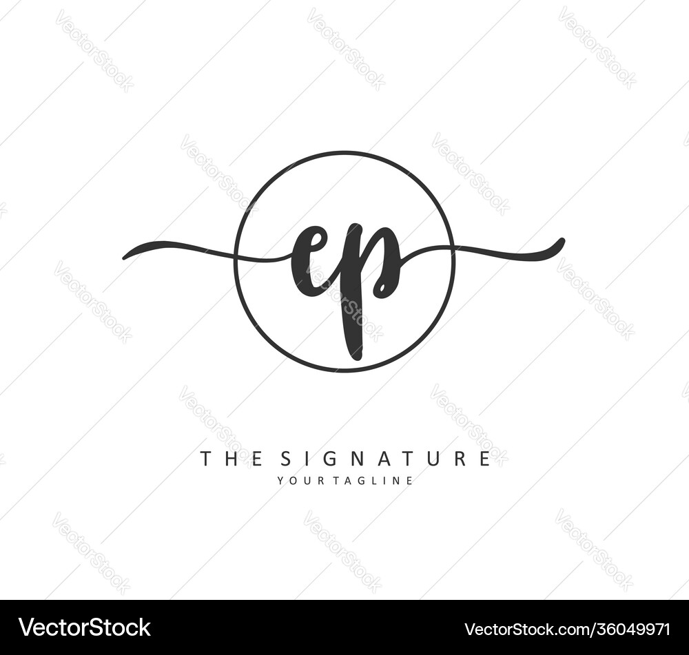 Ep initial letter handwriting and signature logo Vector Image