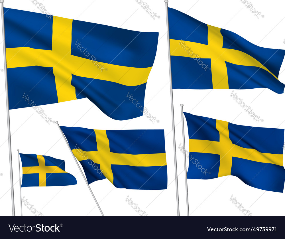 Flags of sweden Royalty Free Vector Image - VectorStock
