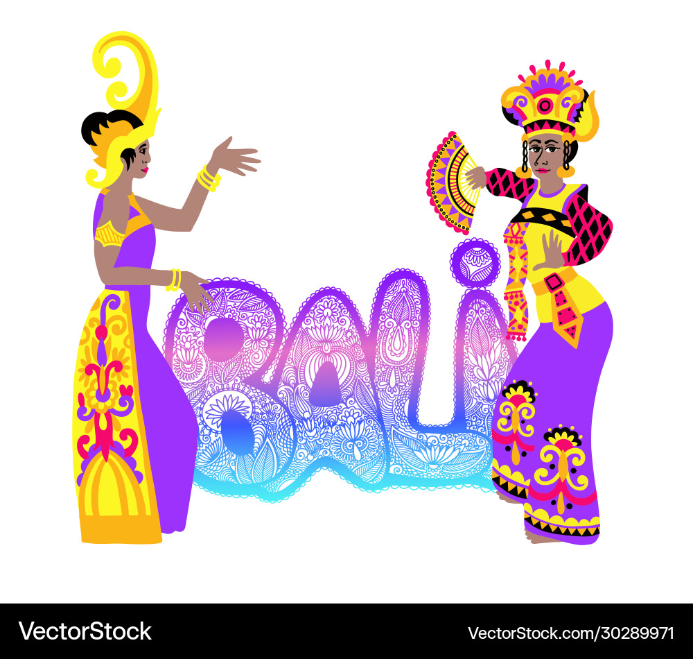 Hand lettering inscription text - bali Royalty Free Vector