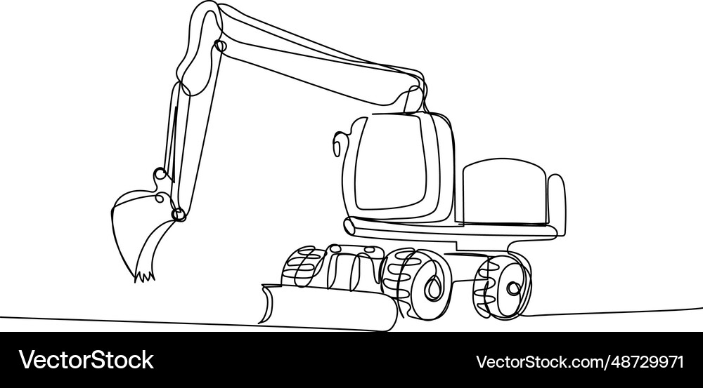 Heavy construction equipment excavator backhoe Vector Image