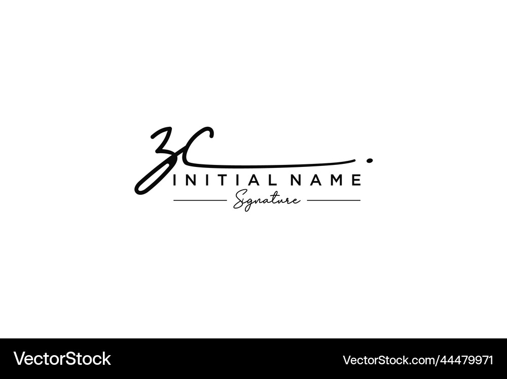 Initial zc signature logo template hand drawn Vector Image