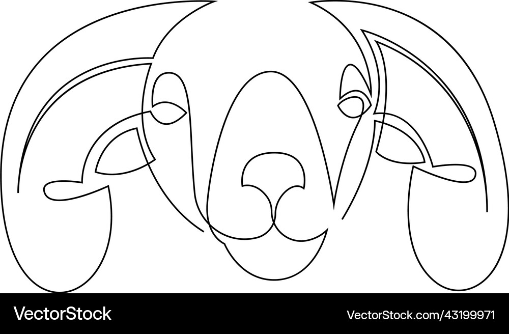 Minimalist one line male sheep icon Royalty Free Vector