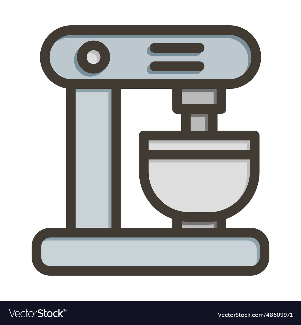 Mixing machine thick line filled colors Royalty Free Vector