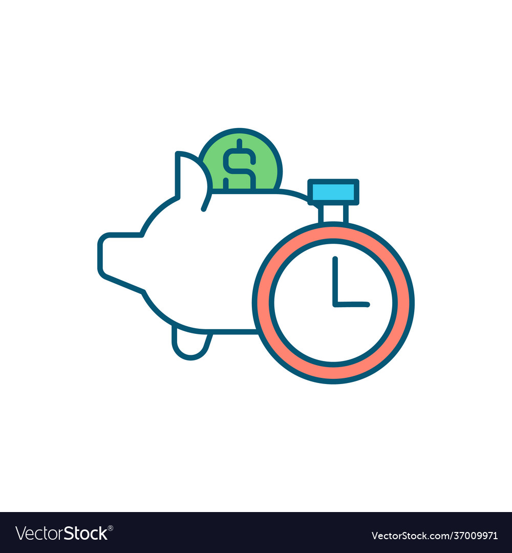 Money saving rgb color icon Royalty Free Vector Image