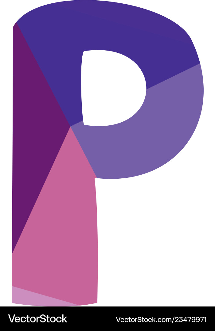 P pastel letter isolated on white background Vector Image