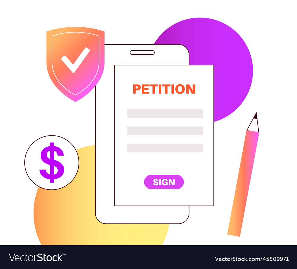 Petition signing process Royalty Free Vector Image Petition signing process Royalty Free Vector Image