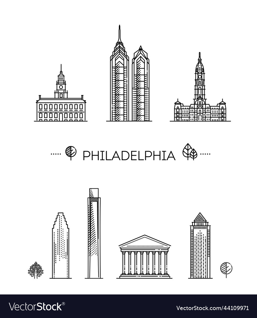 Philadelphia Architecture Royalty Free Vector Image
