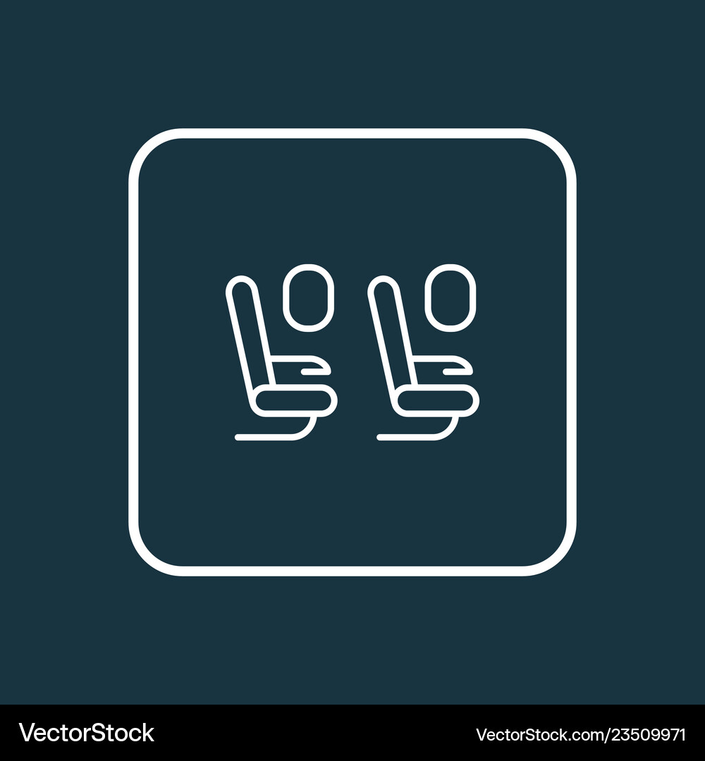Plane seats icon line symbol premium quality Vector Image