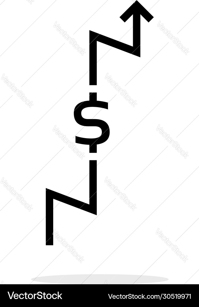 Rising price like higher dollar cost Royalty Free Vector
