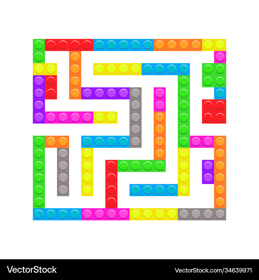 Square maze bricks toy labyrinth game for kids Vector Image
