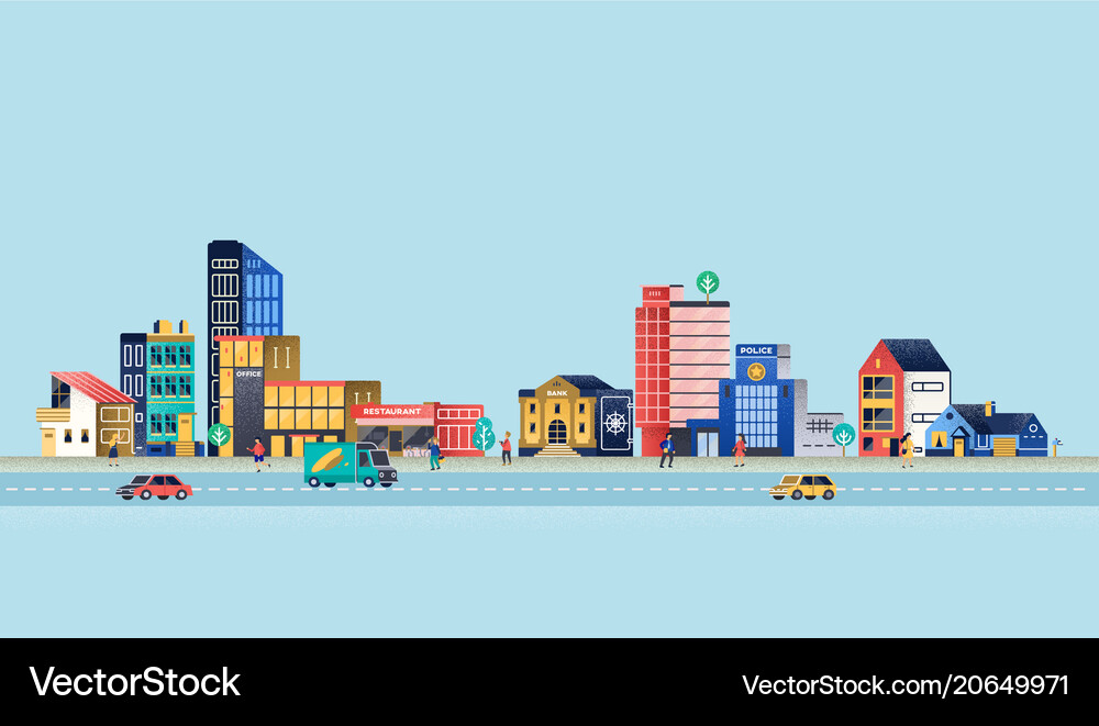 Urban landscape with modern buildings Royalty Free Vector