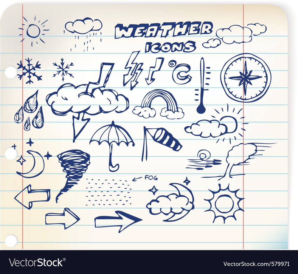 Weather hand drawing Royalty Free Vector Image