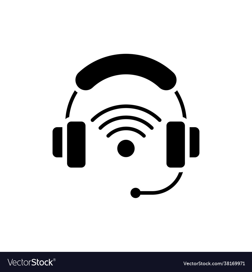 Wireless headset style Royalty Free Vector Image