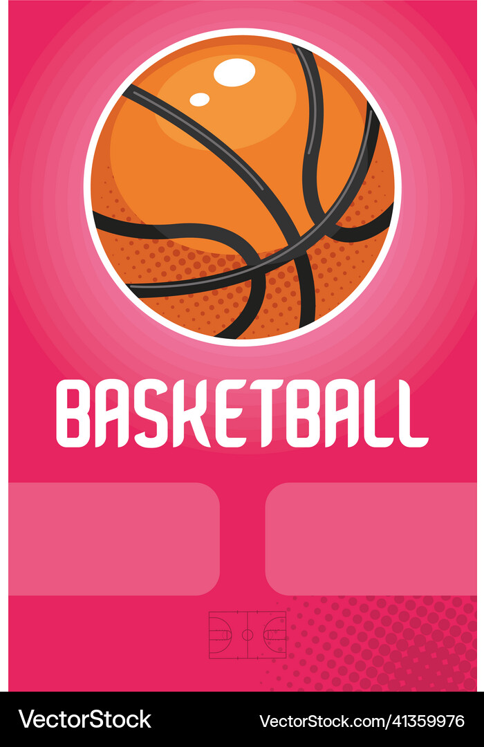 Basketball lettering and ball Royalty Free Vector Image