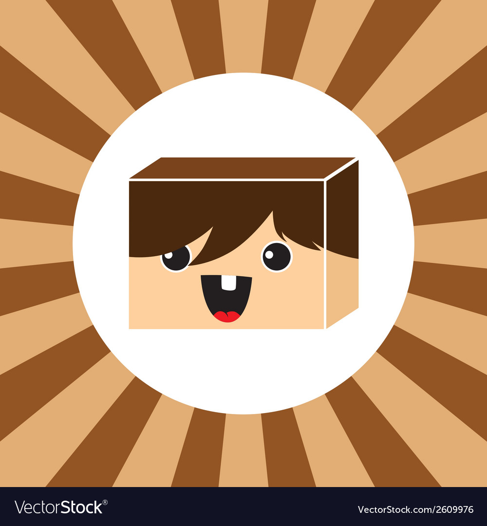 Cartoon cube Royalty Free Vector Image - VectorStock