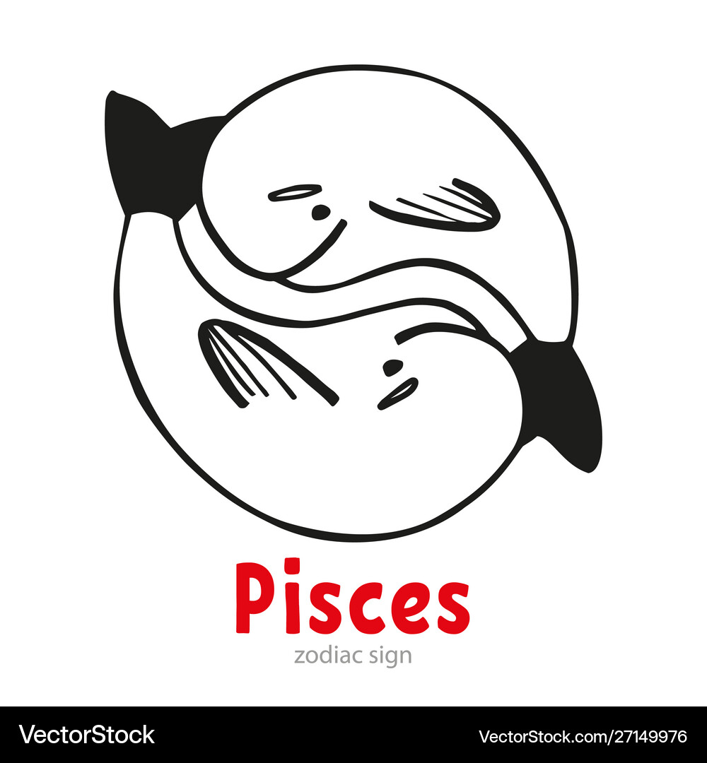 Cartoon zodiac sign pisces Royalty Free Vector Image