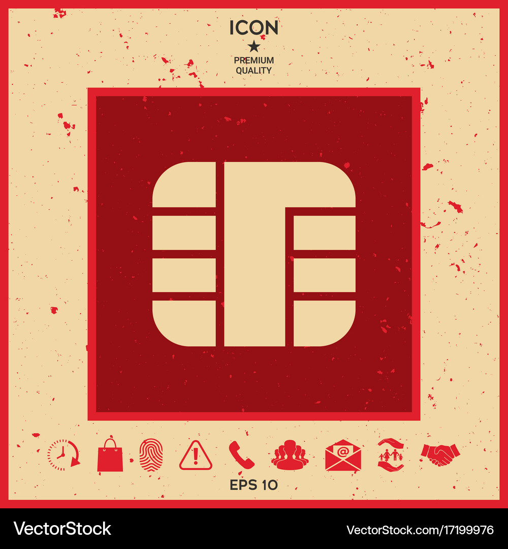 Chip of credit card icon Royalty Free Vector Image