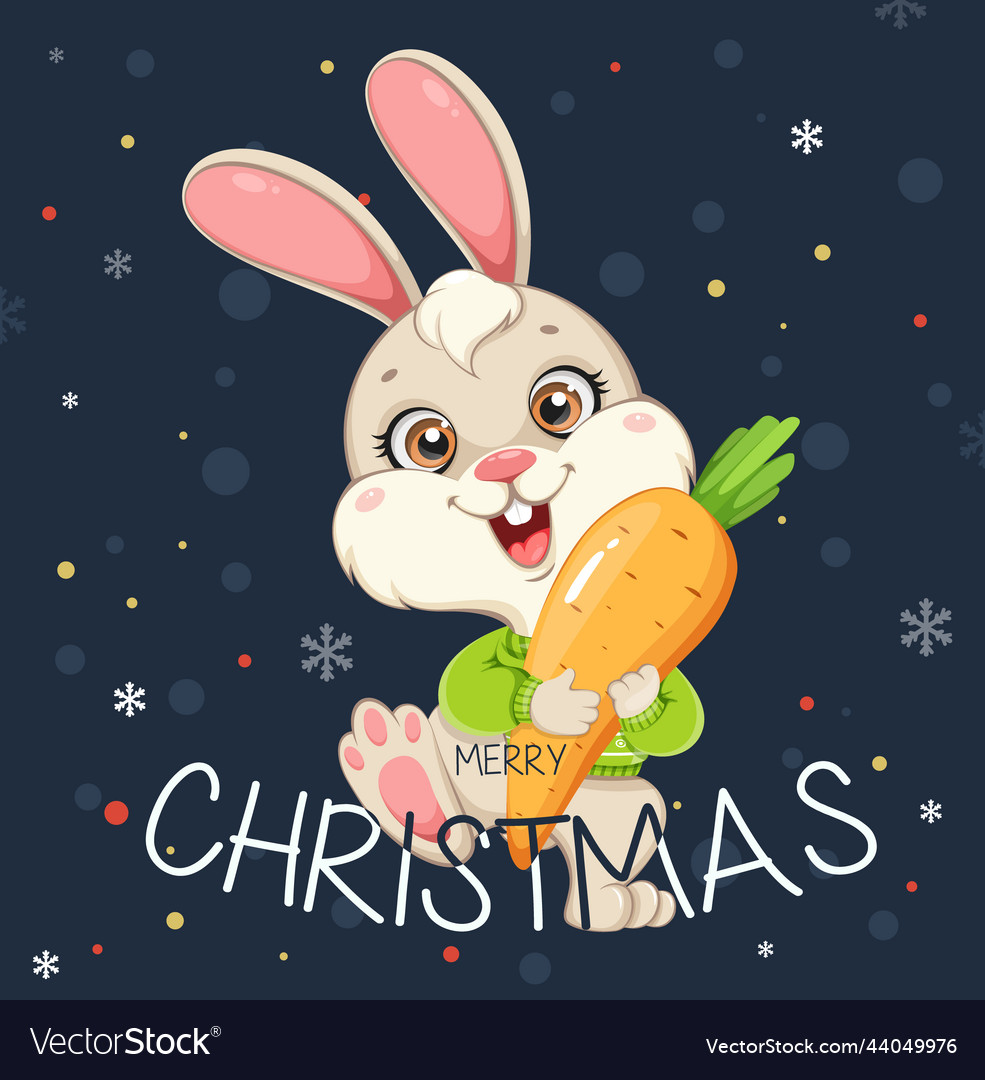 Cute rabbit cartoon character funny bunny Vector Image
