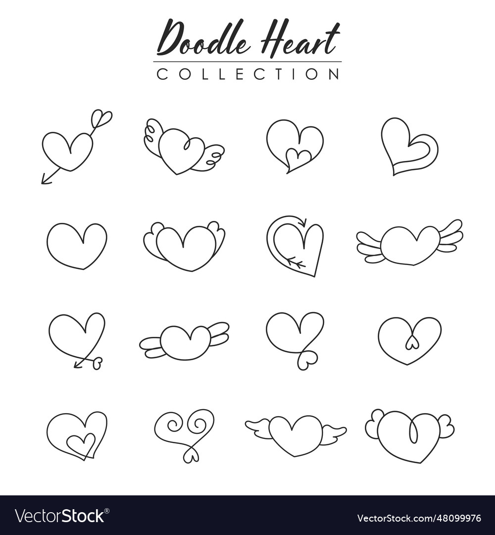 Doodle heart for valentines day collection Vector Image