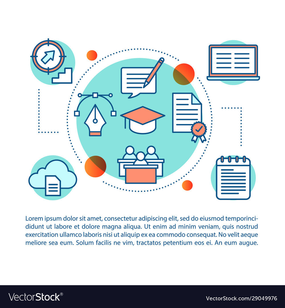 Educational courses concept linear Royalty Free Vector Image