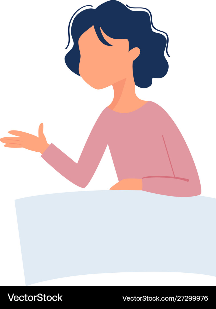 Girl introduces and teaches Royalty Free Vector Image