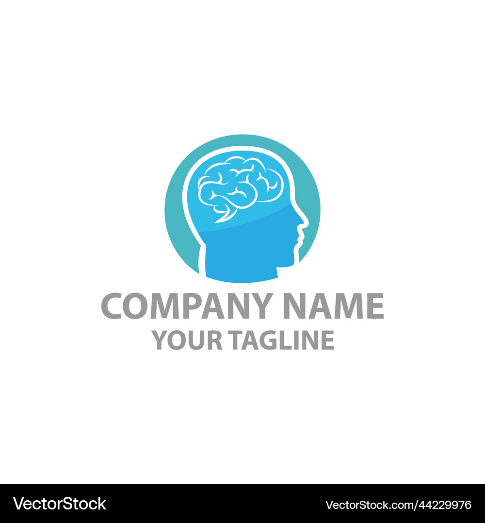 Human head symbol face profile blue color Vector Image