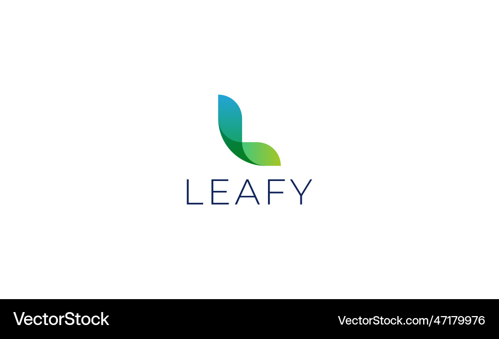 Letter l creative green leafy organic natural logo