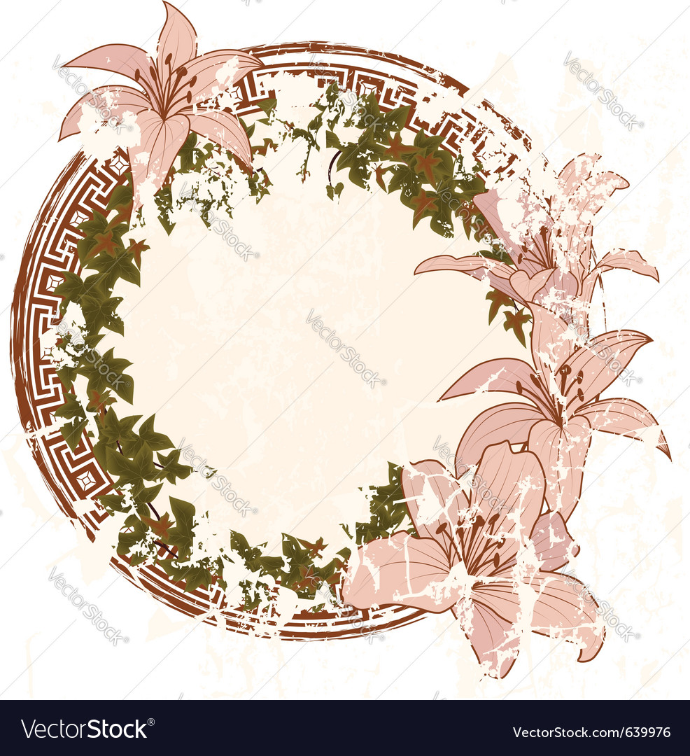 Lily frame Royalty Free Vector Image - VectorStock