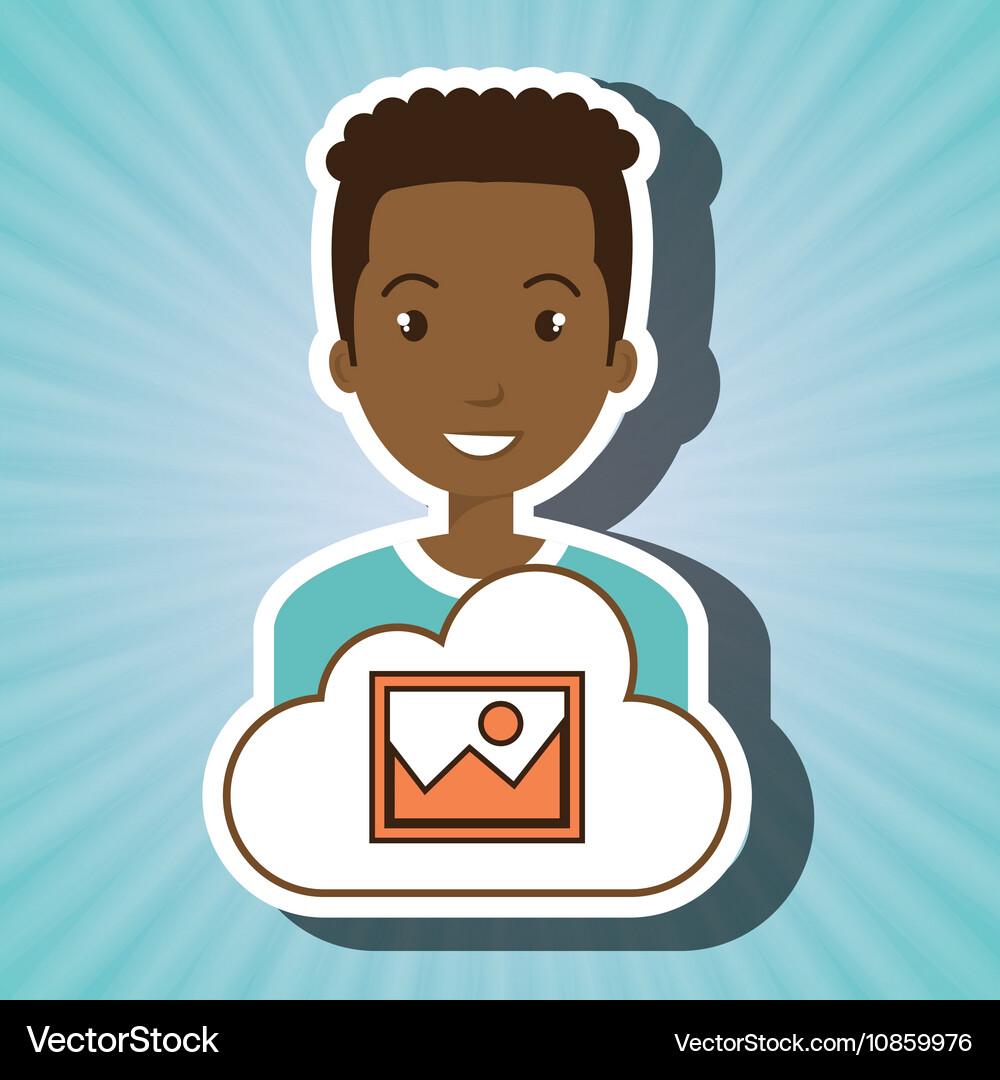 Man cartoon images photo cloud Royalty Free Vector Image