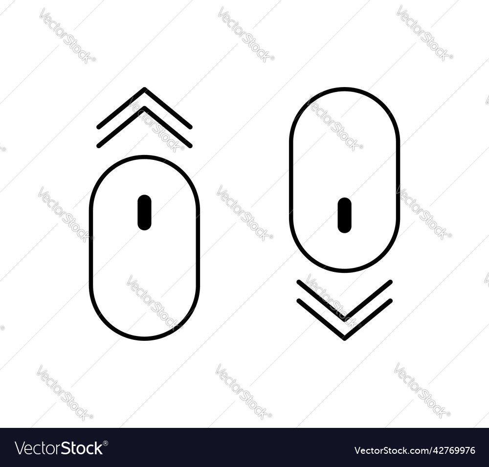 Mouse down and up scroll with arrow Royalty Free Vector