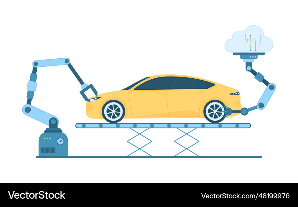 Smart technology of car production automated Vector Image