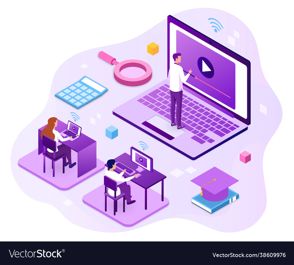 Teaching course concept Royalty Free Vector Image