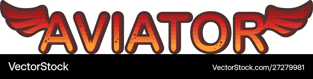 Aviator logo sign icon theme red wing Royalty Free Vector