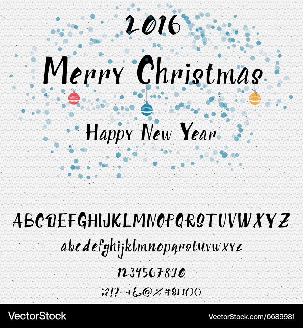Christmas alphabet written by hand for any use Vector Image