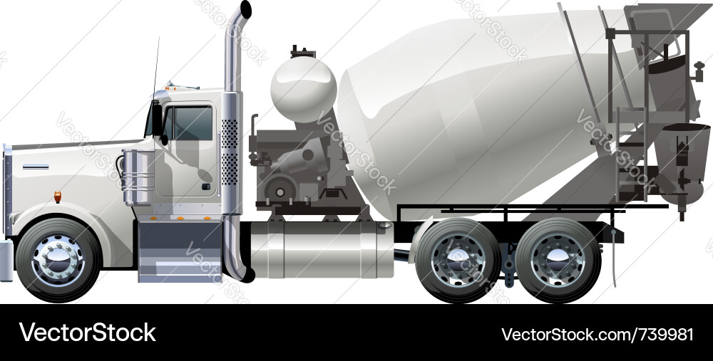 Concrete mixer truck Royalty Free Vector Image