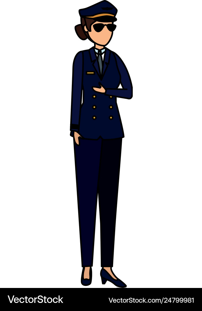 Female aviation pilot avatar character Royalty Free Vector